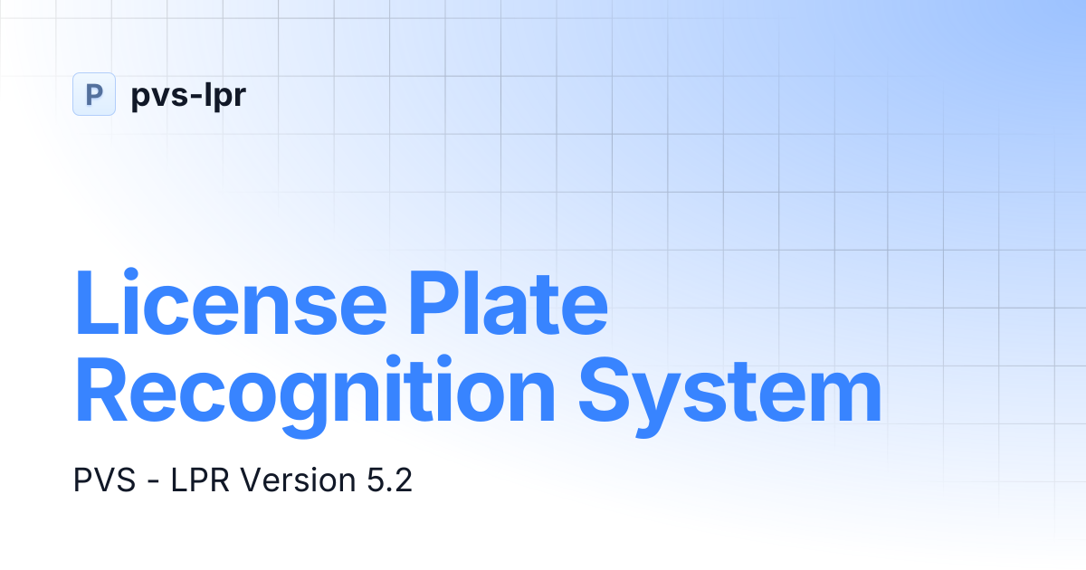 License Plate Recognition System | pvs-lpr